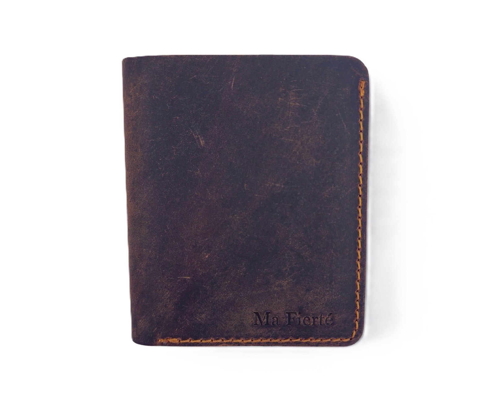 Rustic Hunter Wallet – Distressed Brown Vertical Slim Edition – Ma Fierté